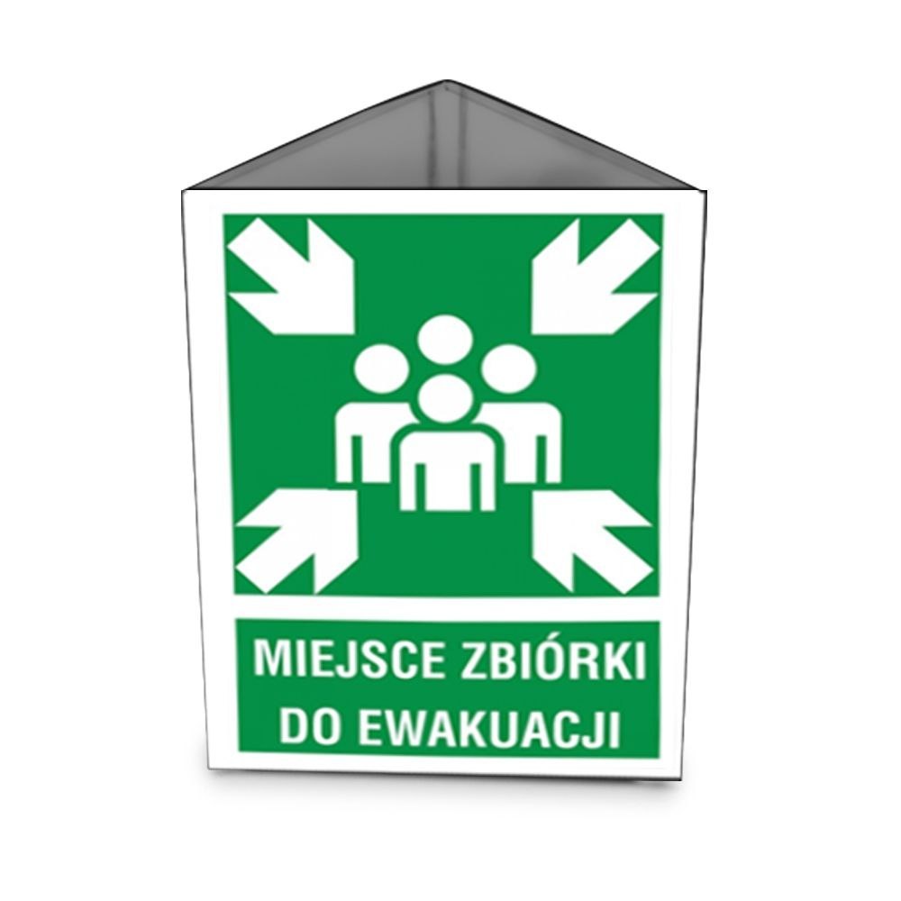 Znak 11 Miejsce zbiórki przestrzenny 360x510 METAL > Fireshop